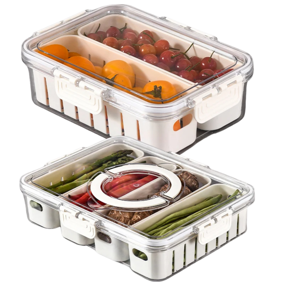 Kitchen Drain & Storage Box – PET Refrigerator Organizer with Handle