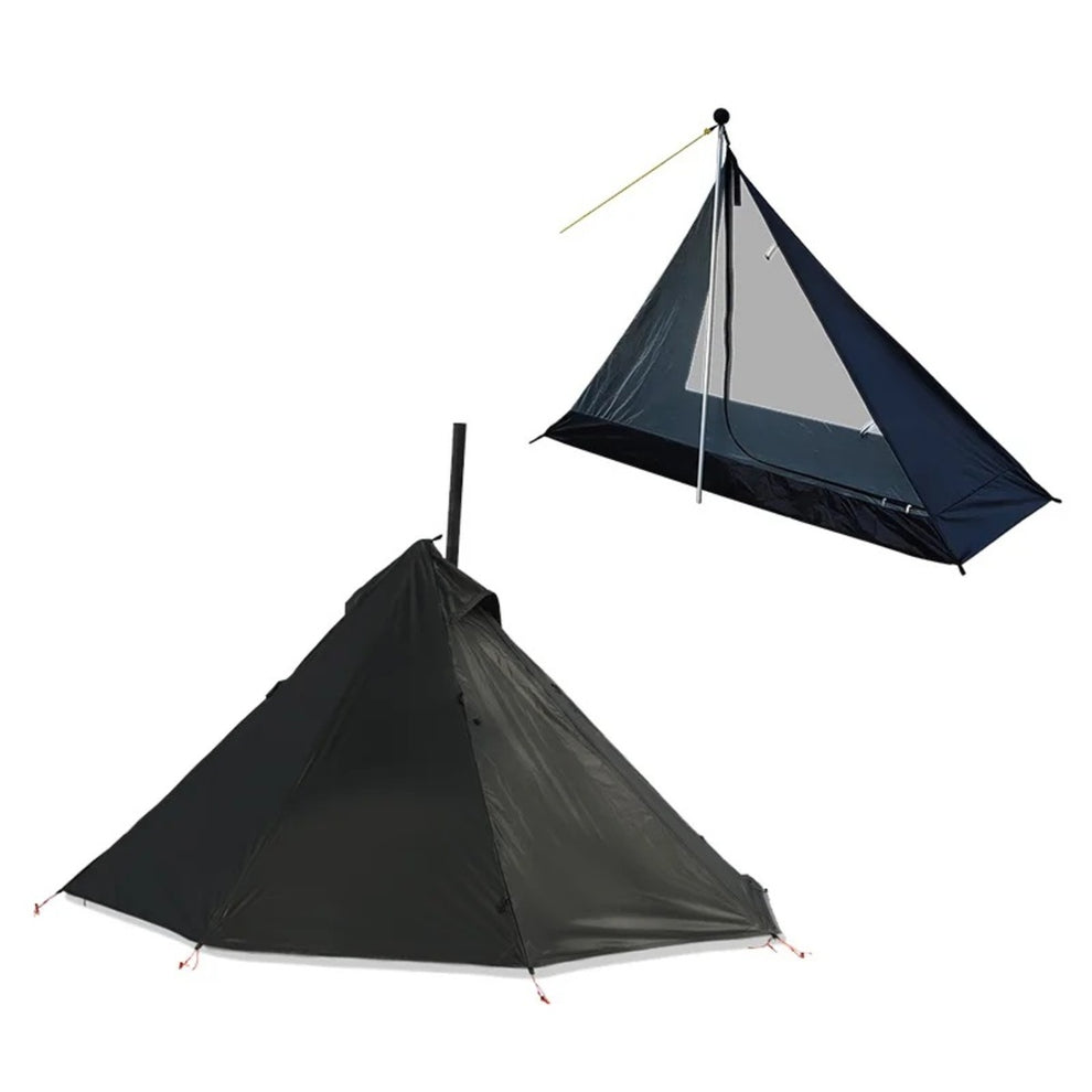 Ultralight Hot Tent with Chimney Window – 1-Person Tipi Bushcraft Shel