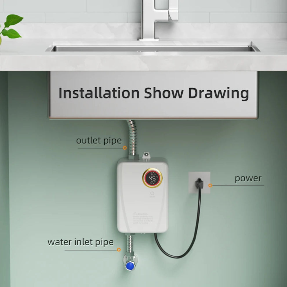 Instant Electric Water Heater – Wall-Mounted Hot Water Heater with LCD