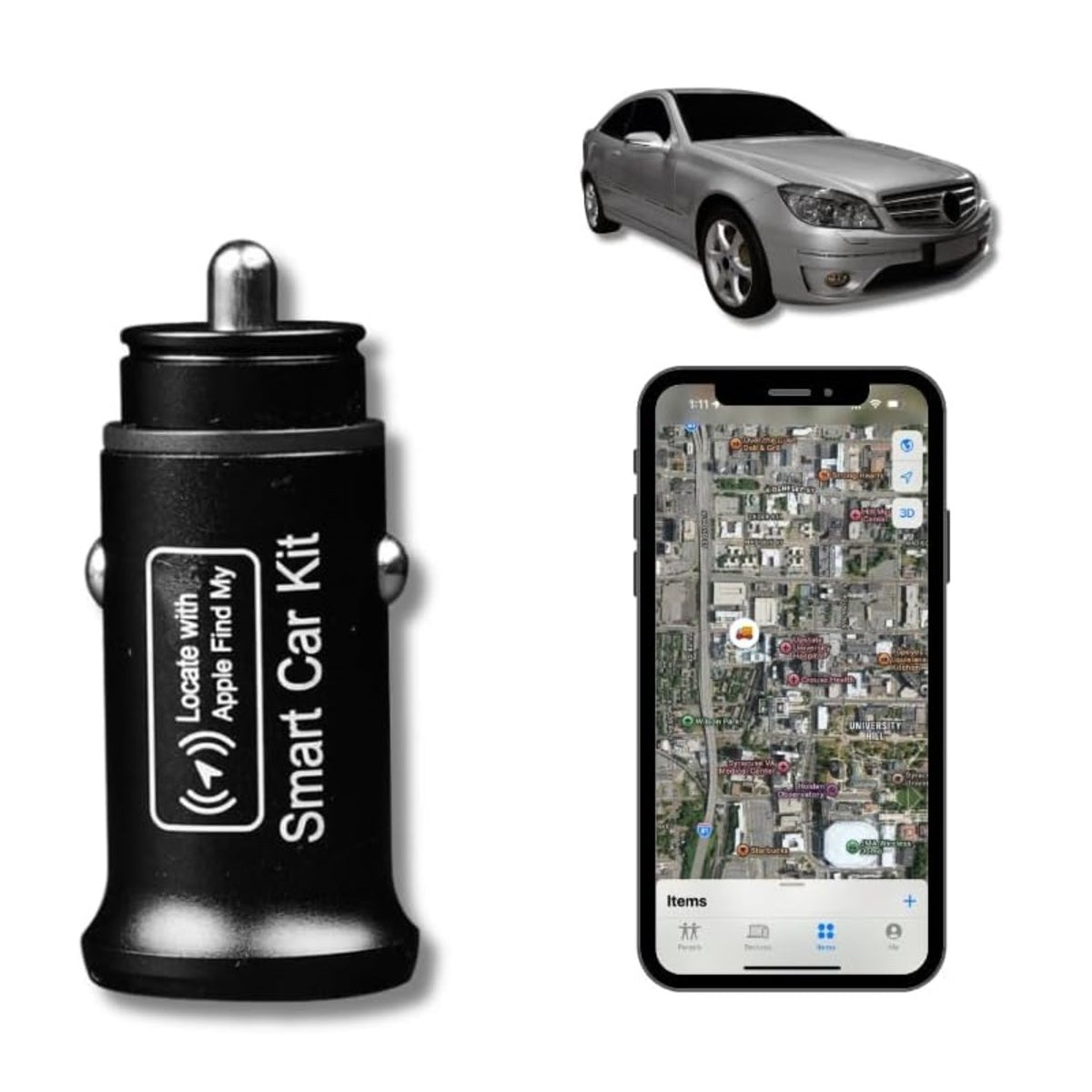 Car Charger GPS Tracker – 20W USB-C Fast Charger with Apple Find My