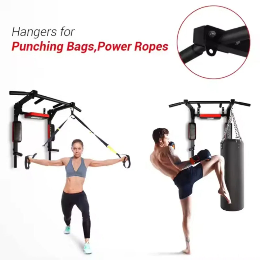 Wall-Mounted Pull-Up Bar – Heavy-Duty Steel Chin-Up Dip Station for In