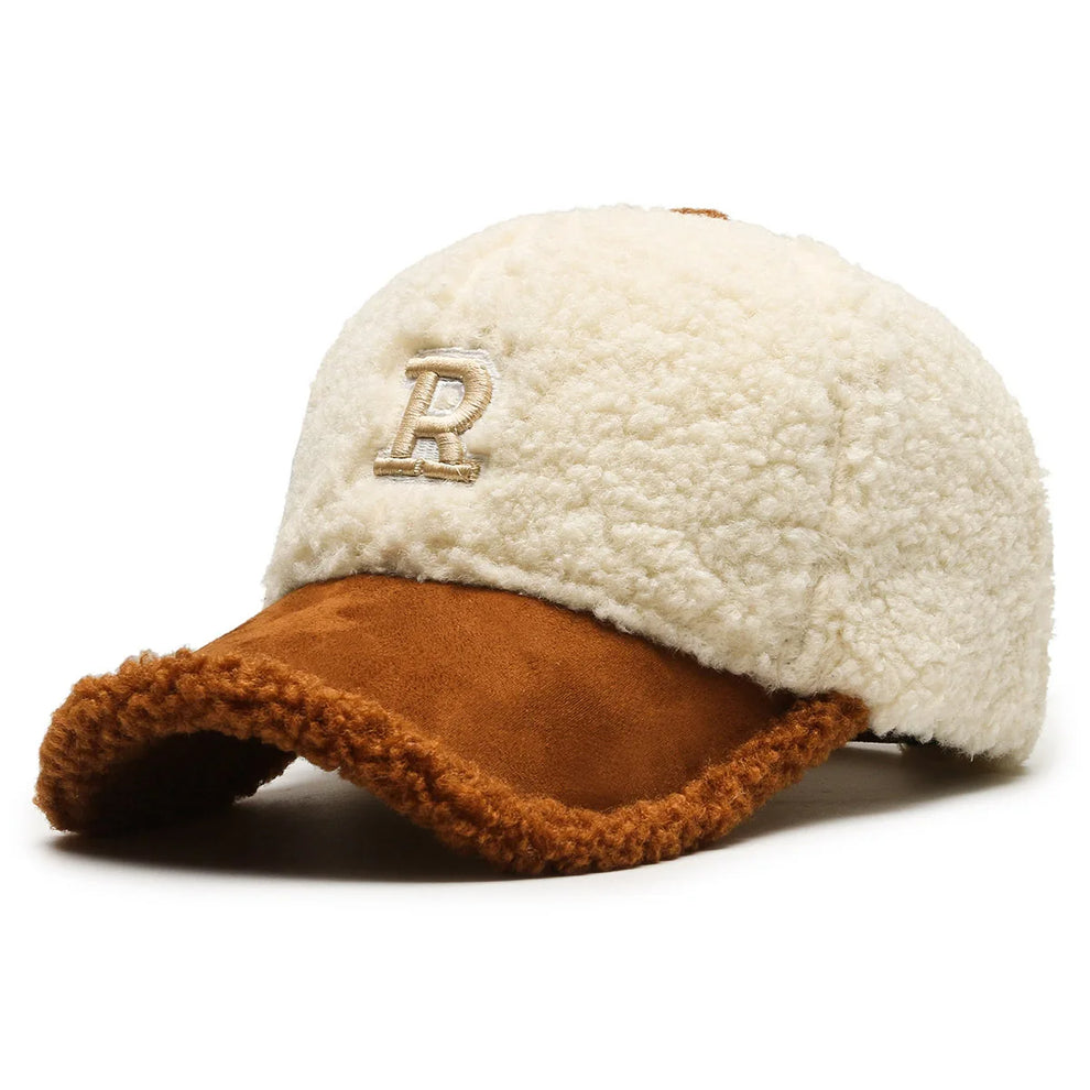 Winter Faux Fur Baseball Cap – Fuzzy Warm Adjustable Shearling Fleece