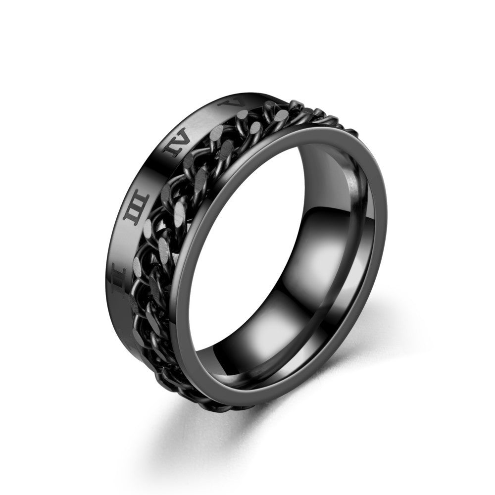 Chain Rotatable Anxiety Fidget Ring BLXCK NORWAY™